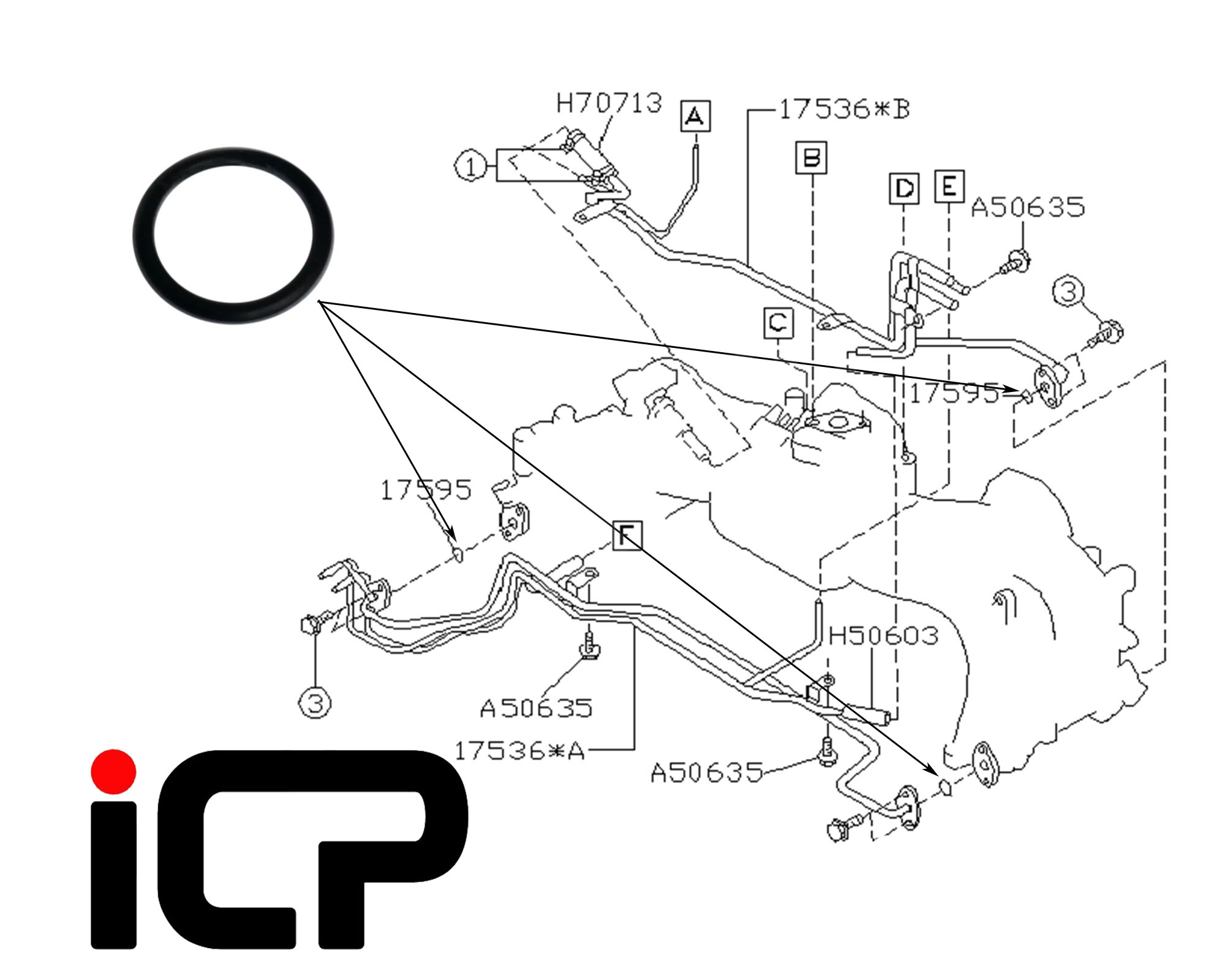 O-Ring Fuel Pipe 17595AA000