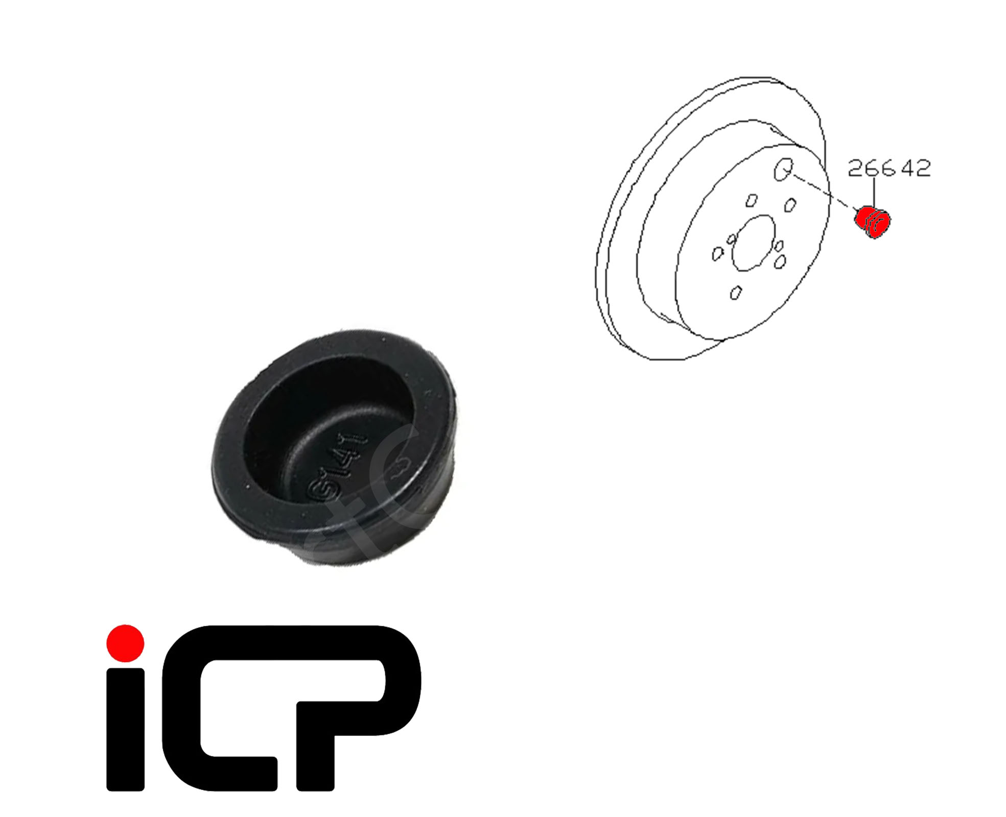 Rear Brake Disc Adjuster Plug Grommet 26642AE000