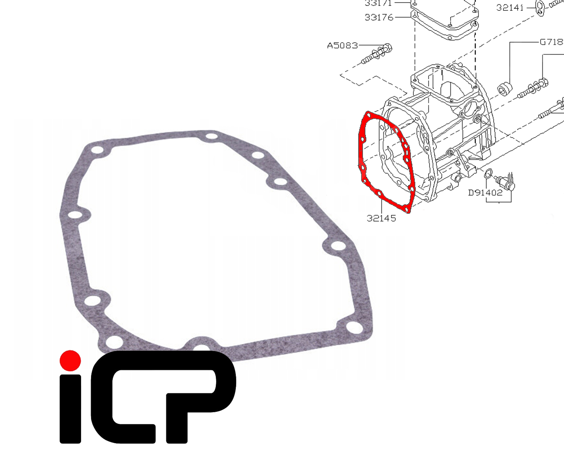 genuine subaru gearbox transfer case gasket 32145AA030