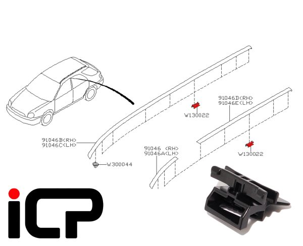 Black Clip Upper Roof Trim 909130022