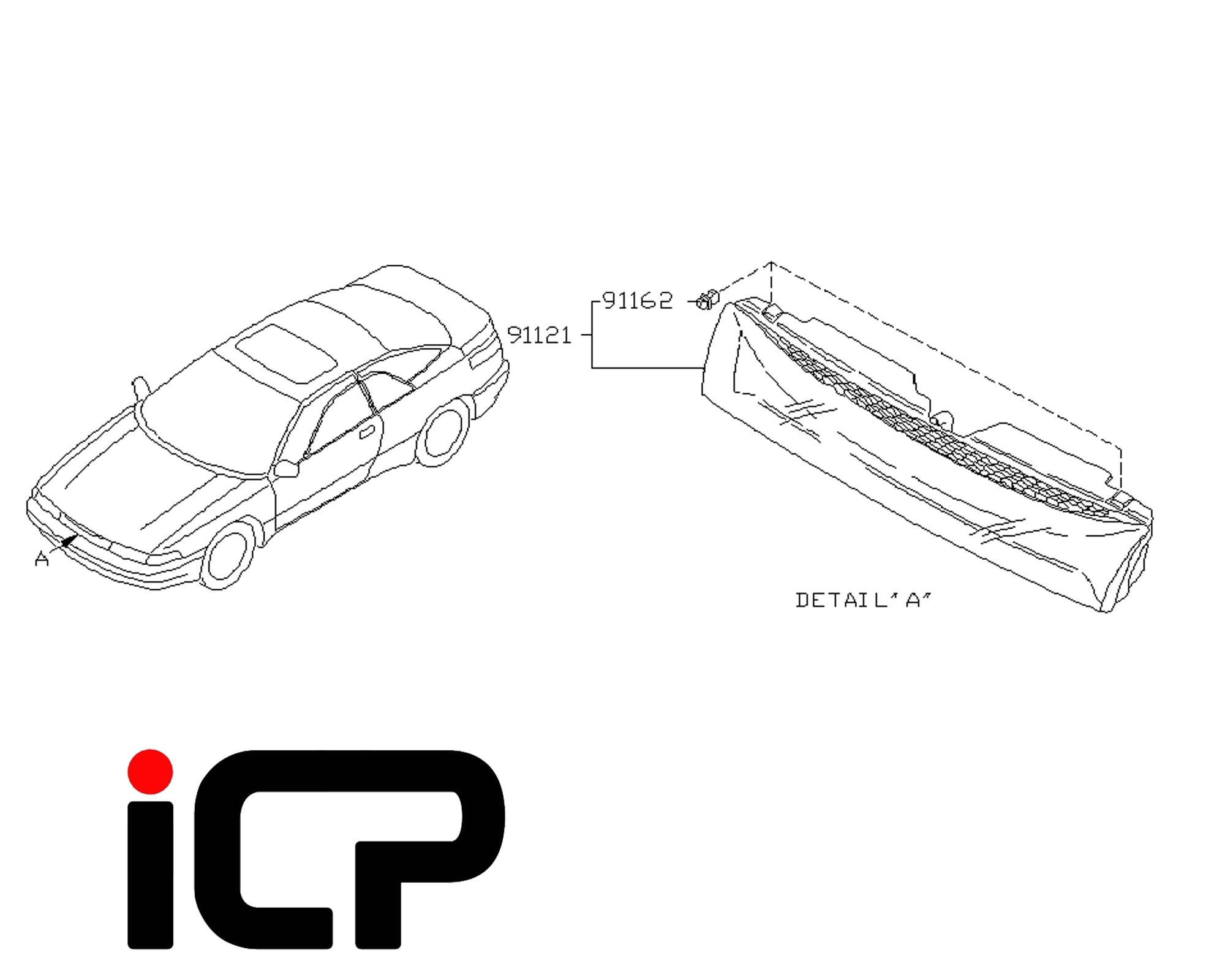 icp Subaru impreza forester SVX front grille clip 91017FA080