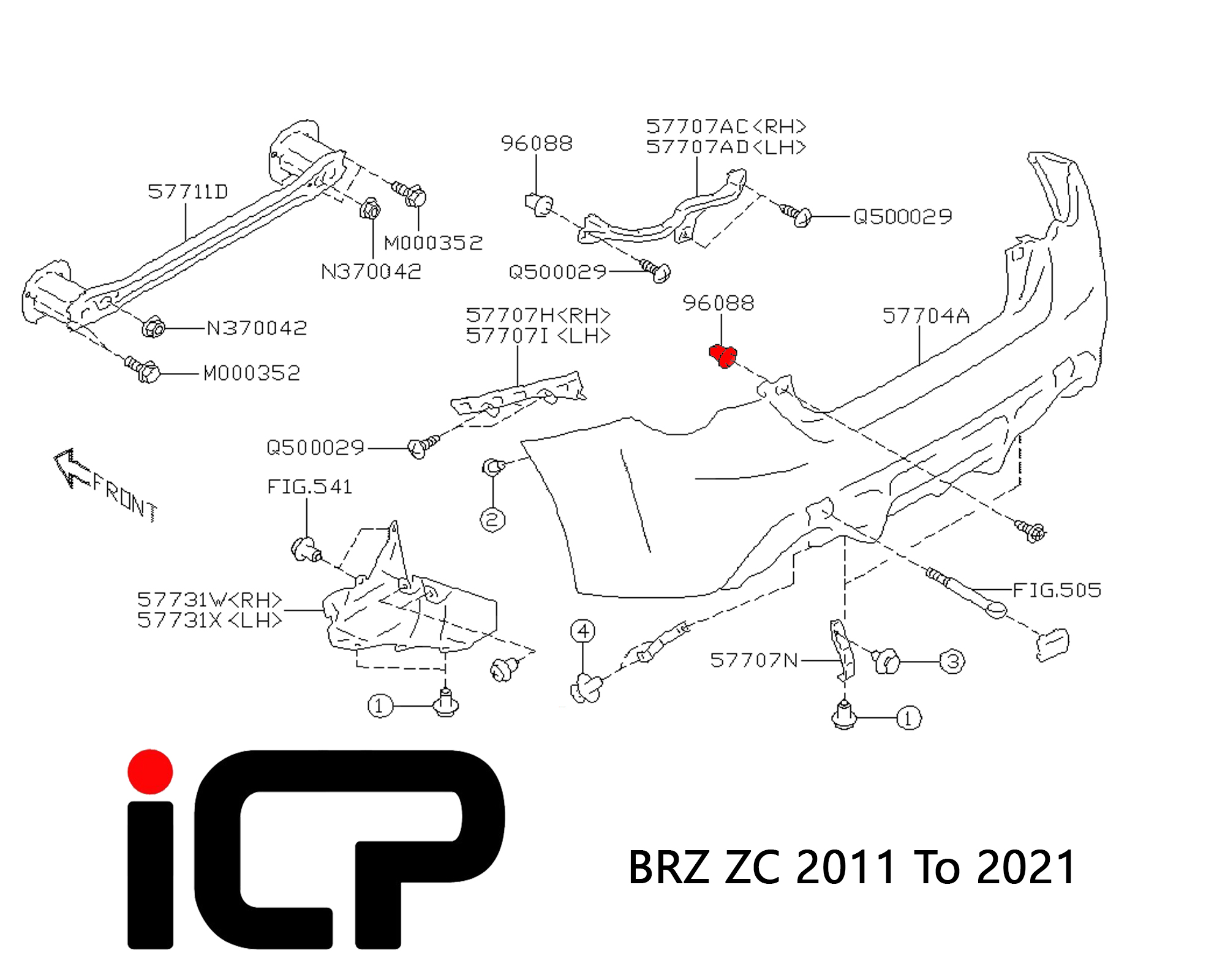 genuine subaru side skirt rear bumper screw grommet 96056FA010