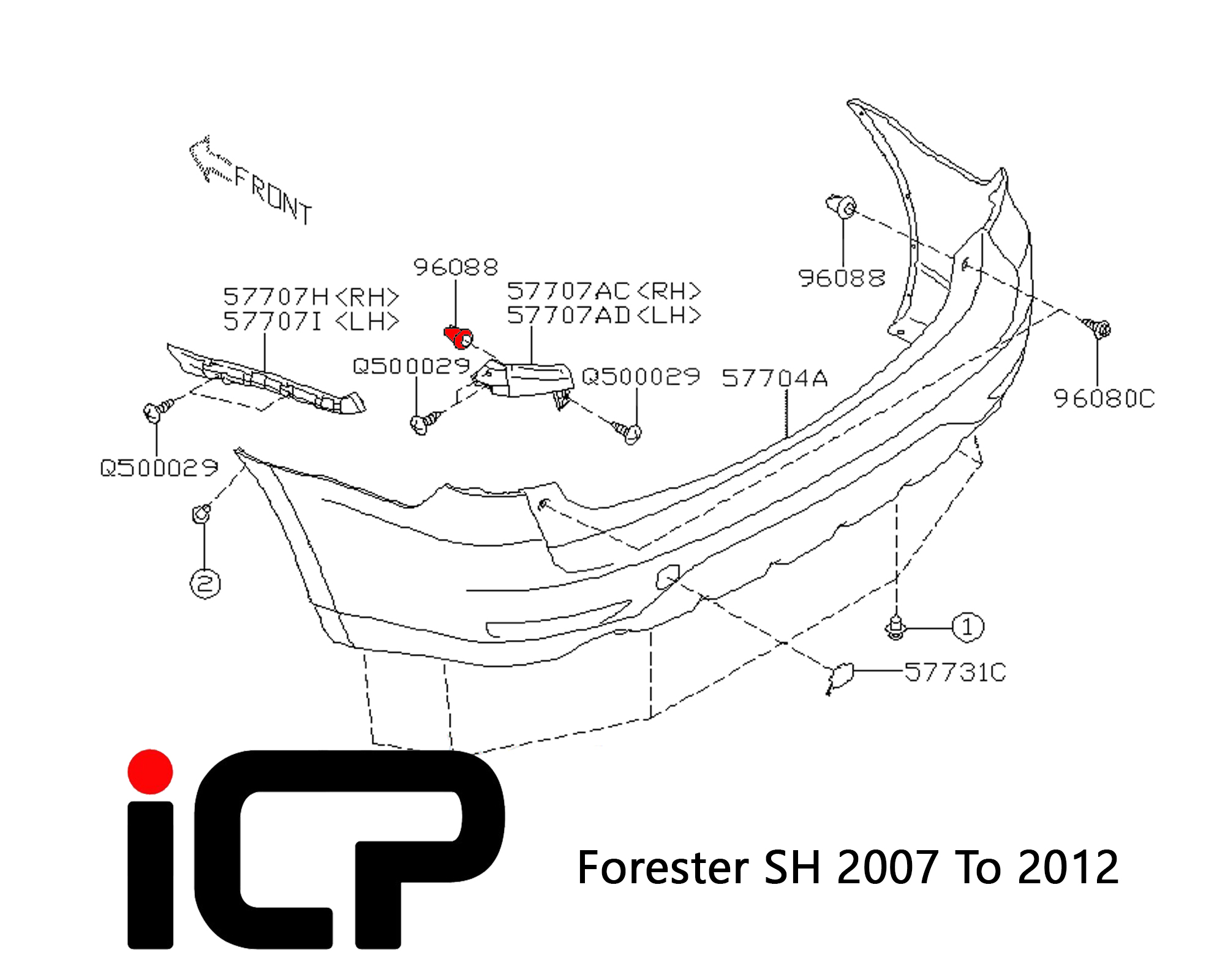 genuine subaru side skirt rear bumper screw grommet 96056FA010