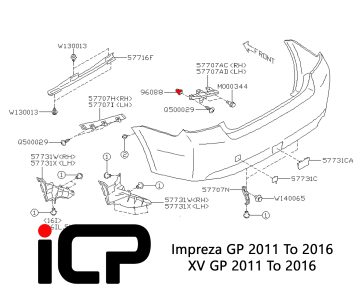 genuine subaru side skirt rear bumper screw grommet 96056FA010