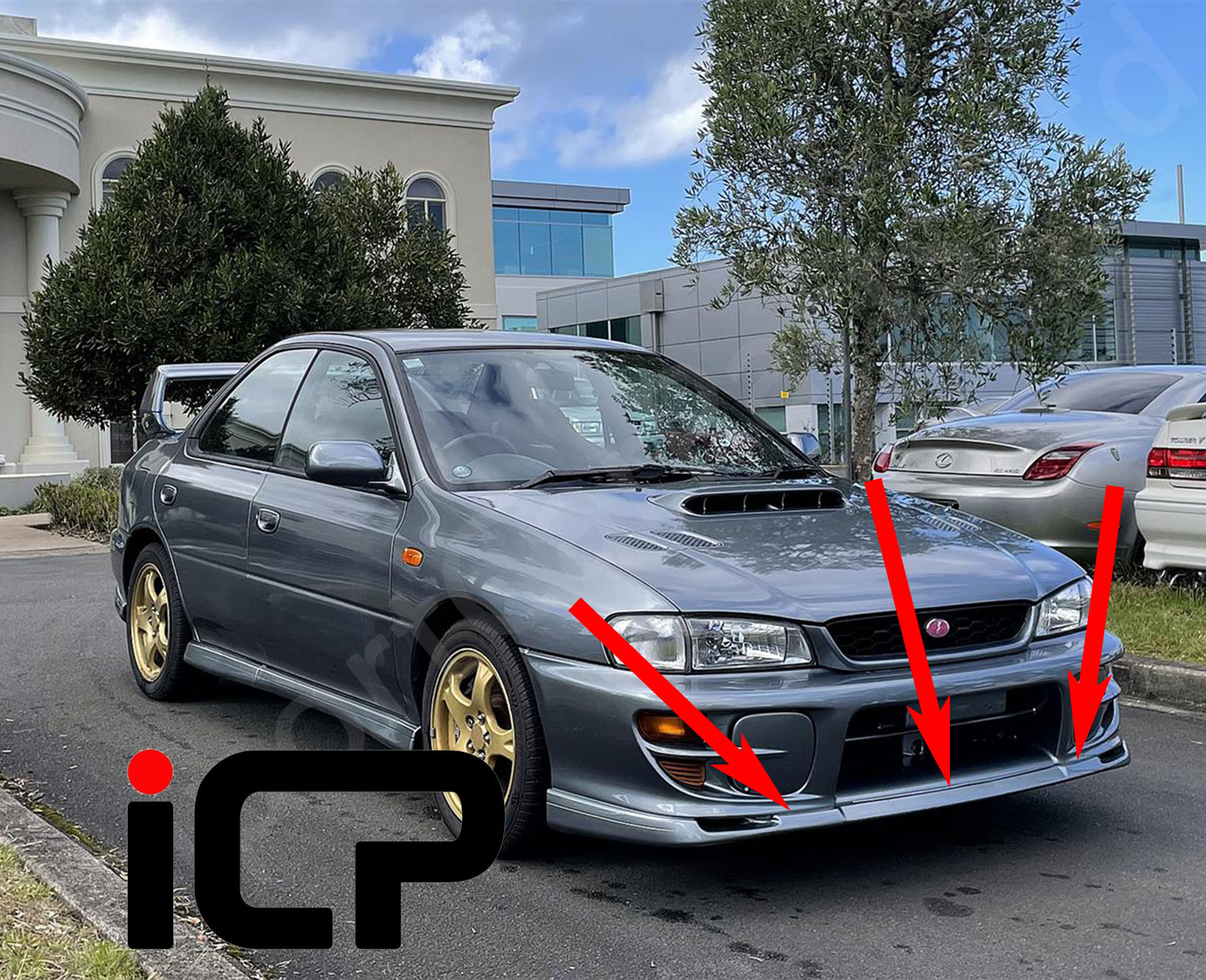 genuine subaru front sti bumper lip splitter 57796FA530NN