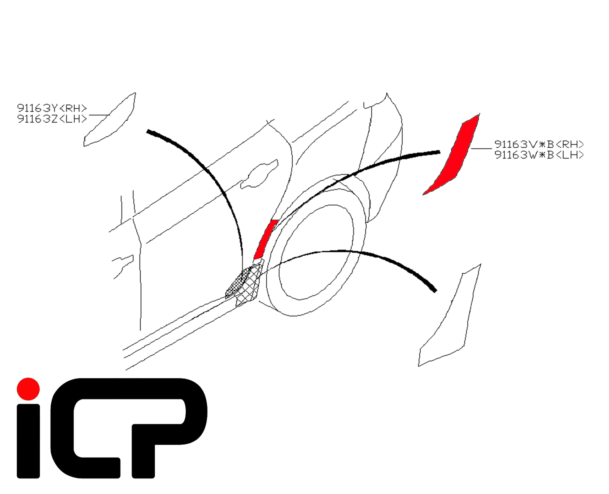 genuine subaru rear protector stone chip tape 91163FG131