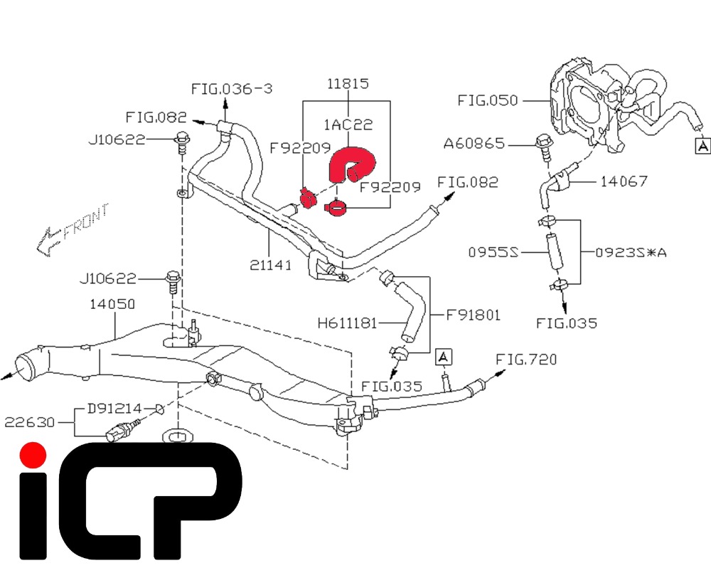 genuine subaru crankcase pcv breather hose 11815AB720