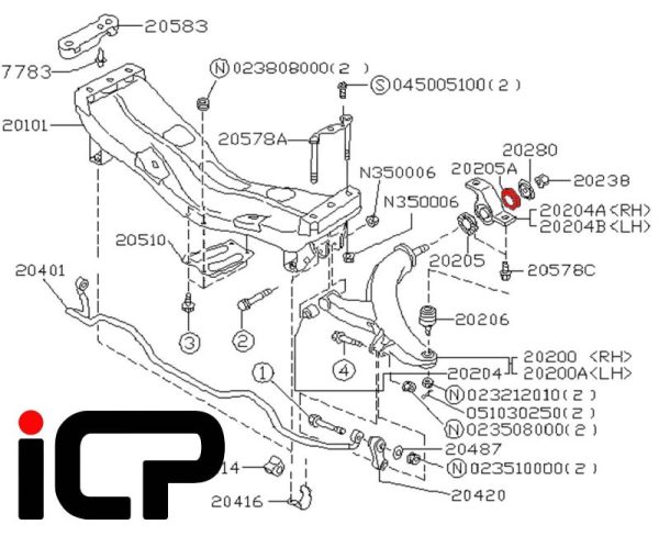 Stopper Rear Bottom Arm Rear 20202AA011