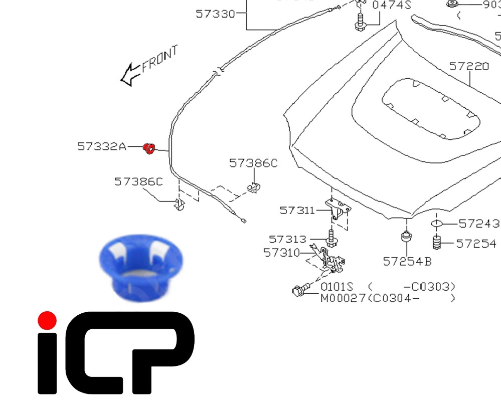 Bonnet Release Cable Bodywork Protector Grommet