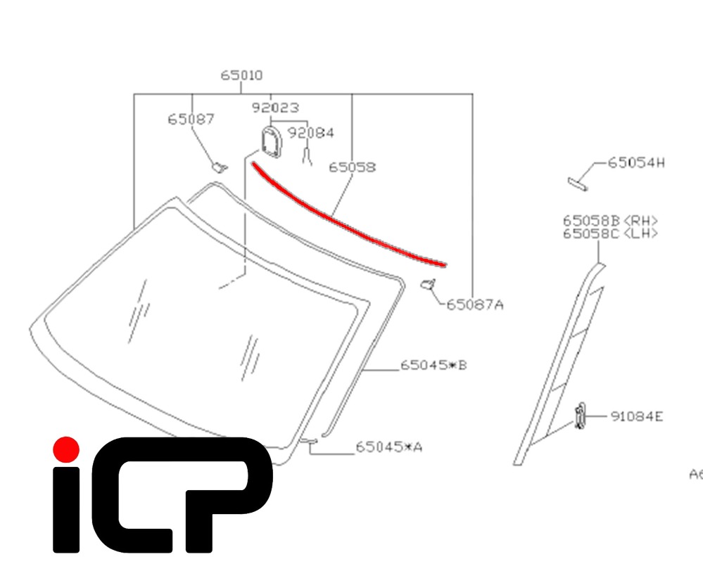 genuine subaru forester sf windscreen moulding trim 65023FC010