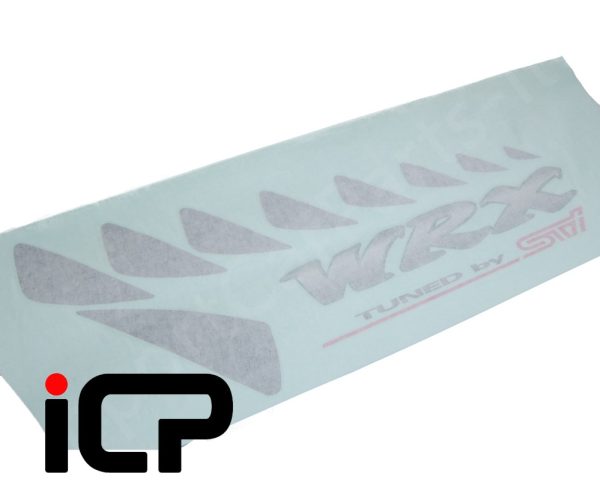 WRX STi RH 1/4 Panel Sticker Grey/Green With STI In Pink ST99800ST500