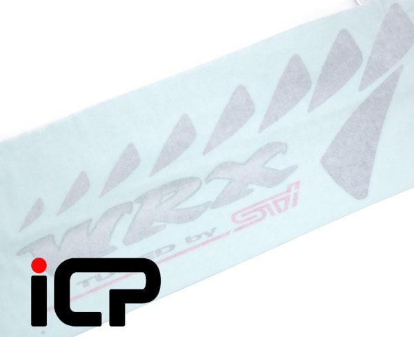 WRX STi LH 1/4 Panel Sticker Grey/Green With STI In Pink ST99800ST510