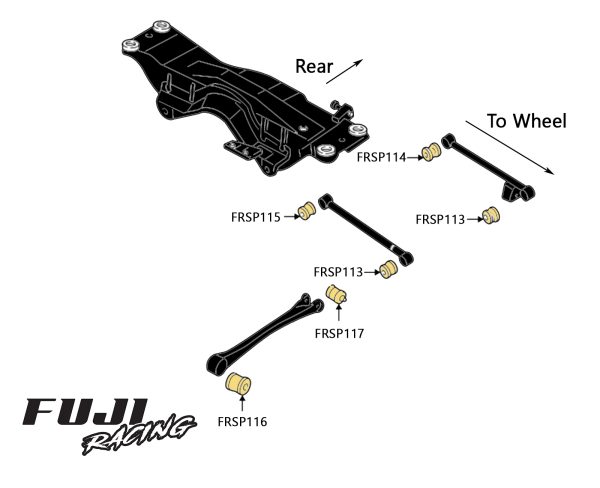 Fuji Racing Reinforced Group N Lateral & Trailing Arm Bushes