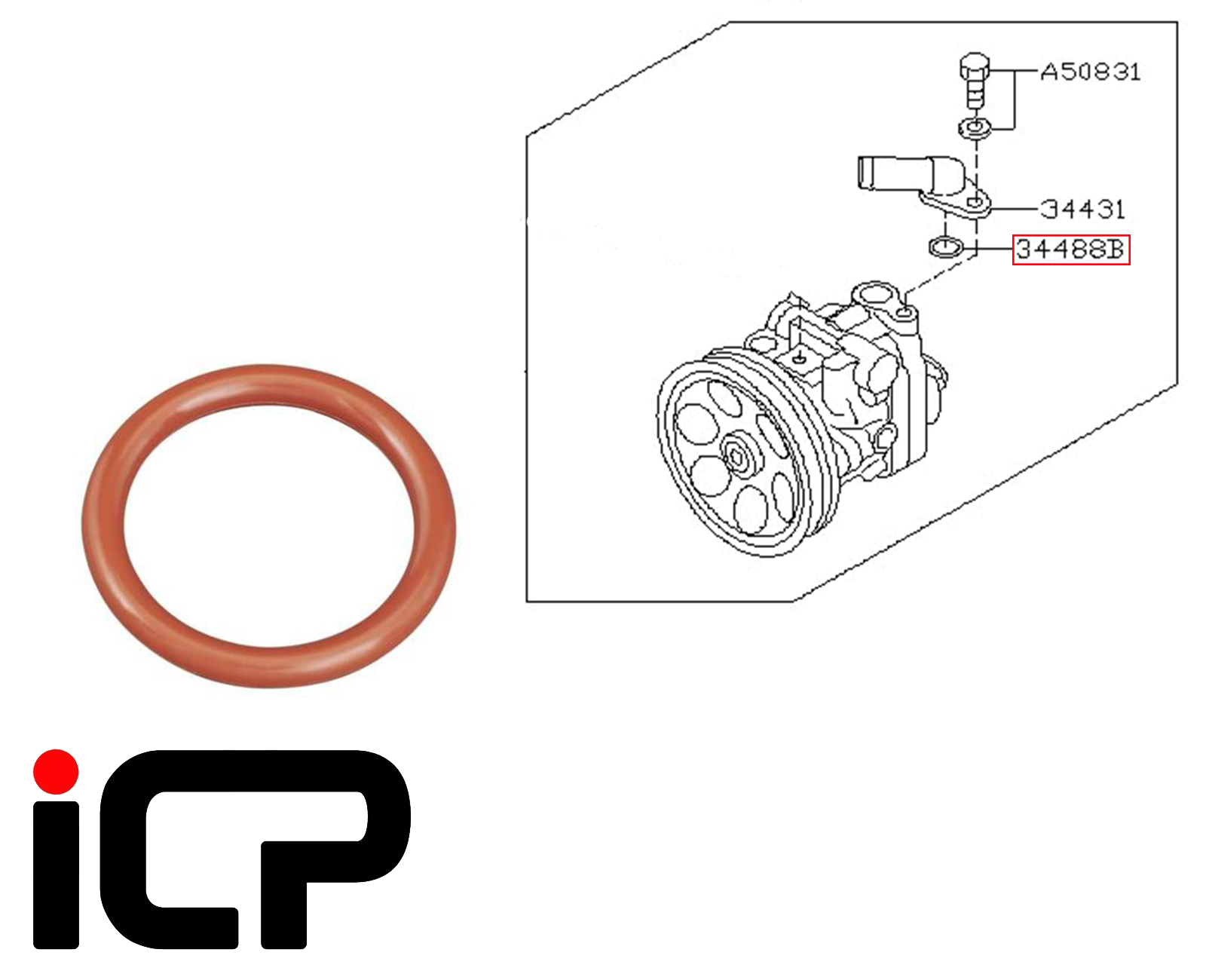 Power Steering Pump Reservoir Connector O-Ring - Import Car Parts