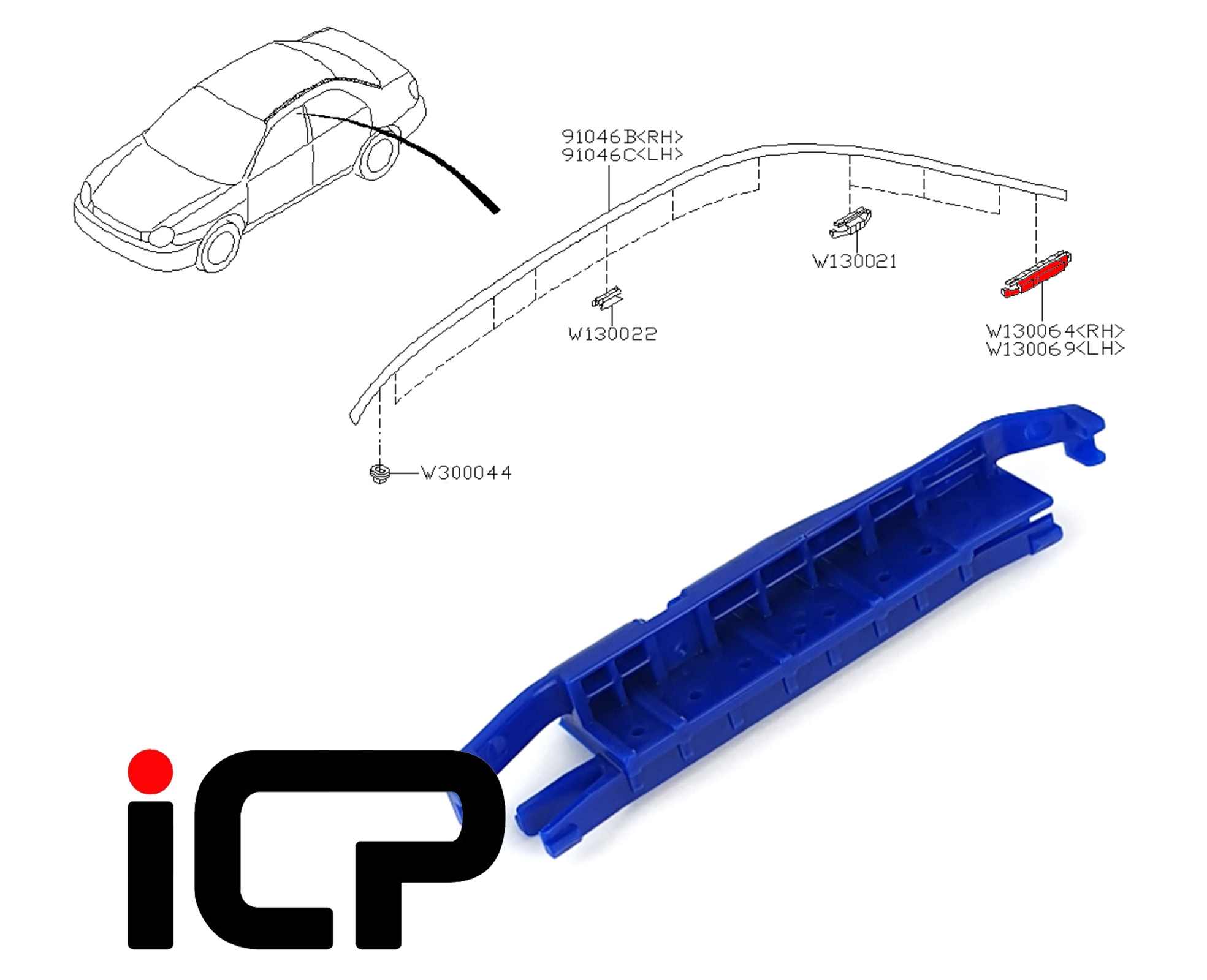 genuine subaru roof trim moulding clip set