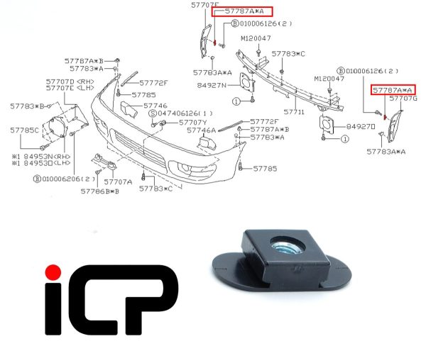 Front Bumper Bracket Slide Nut - Import Car Parts