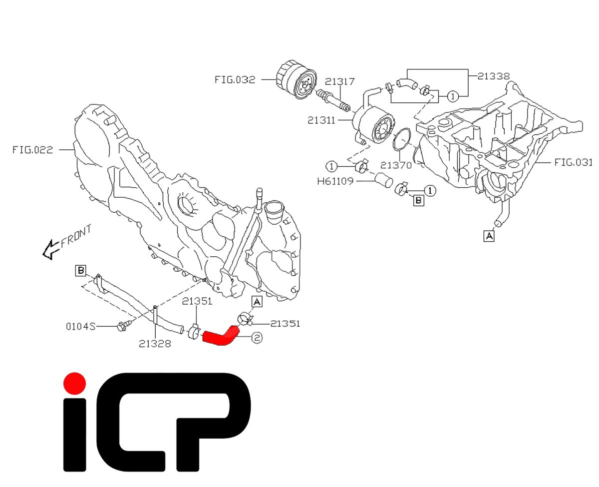 genuine subaru oil cooler modine pipe hose joiner 99078AA570