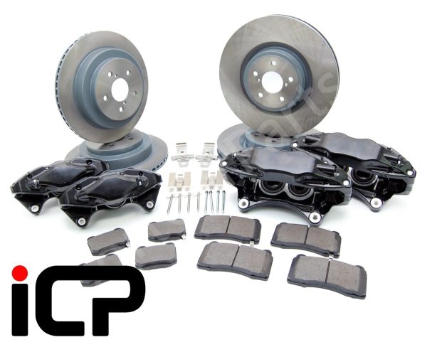 icp subaru impreza forester front & rear sti big brake conversion kit