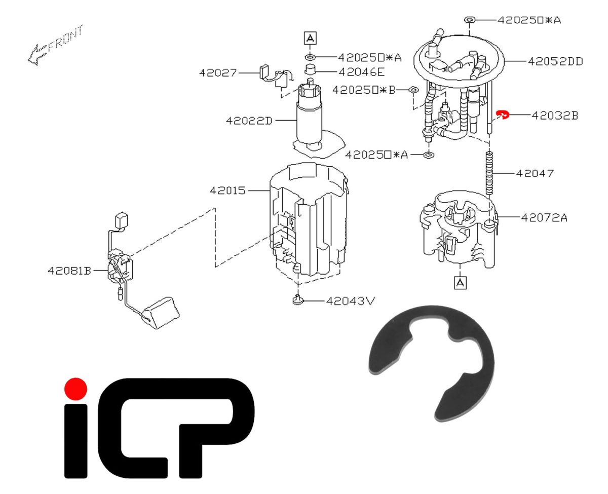 Intank Fuel Pump Sender Unit Retaining Clip - Import Car Parts