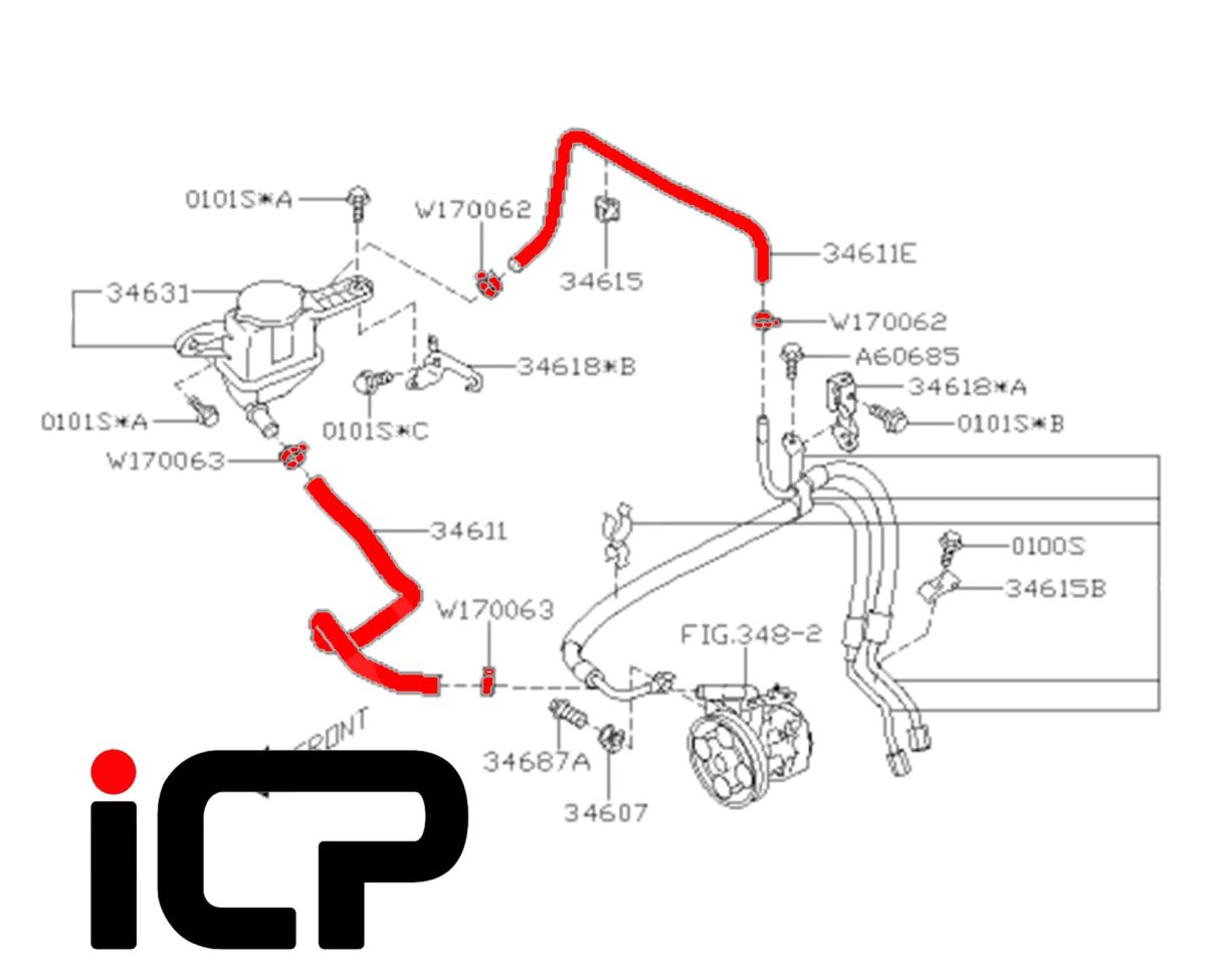 subaru impreza Legacy Exiga power steering hose rebuild kit