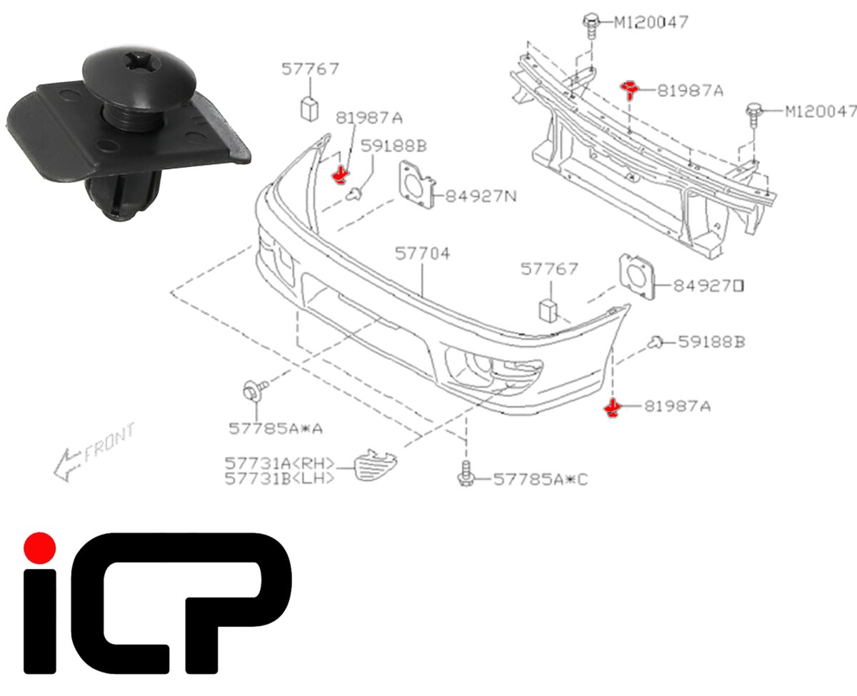 Front Bumper Clip Rivet - Import Car Parts