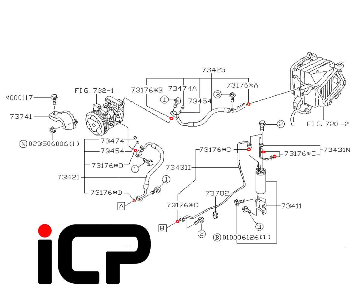 Air Conditioning A/C Pipe O Ring Set - Import Car Parts